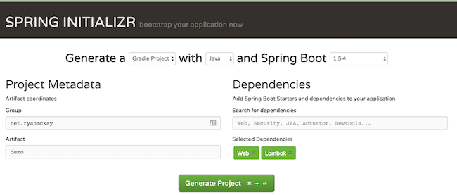 Docker Java Example Part 1: Initializing a new Spring Boot Project